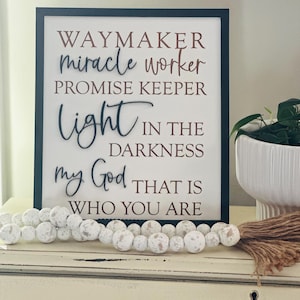 Waymaker Miracle Worker Sign | Inspirational Sign | Living Room Wall ...