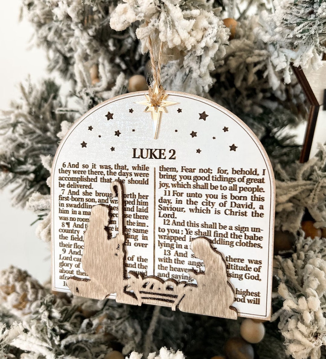 Luke 2 Religious Ornament Nativity Christmas Ornament Jesus Birth Mary ...