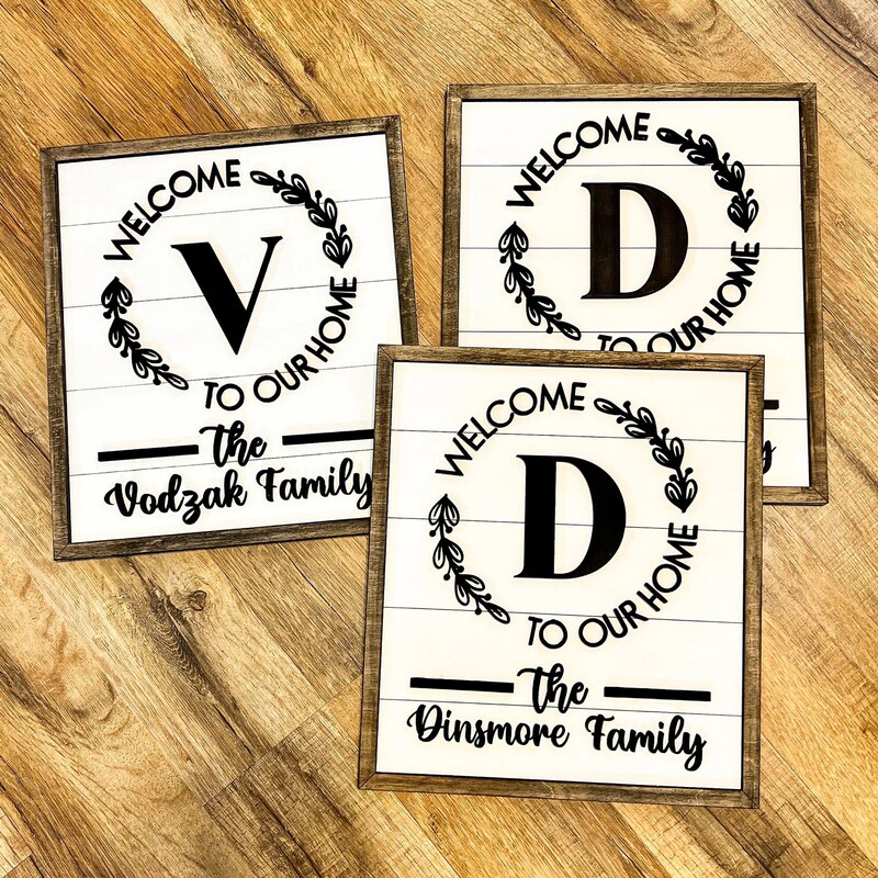 Initial Welcome Sign - Etsy