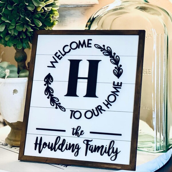 Initial Welcome Sign - Etsy