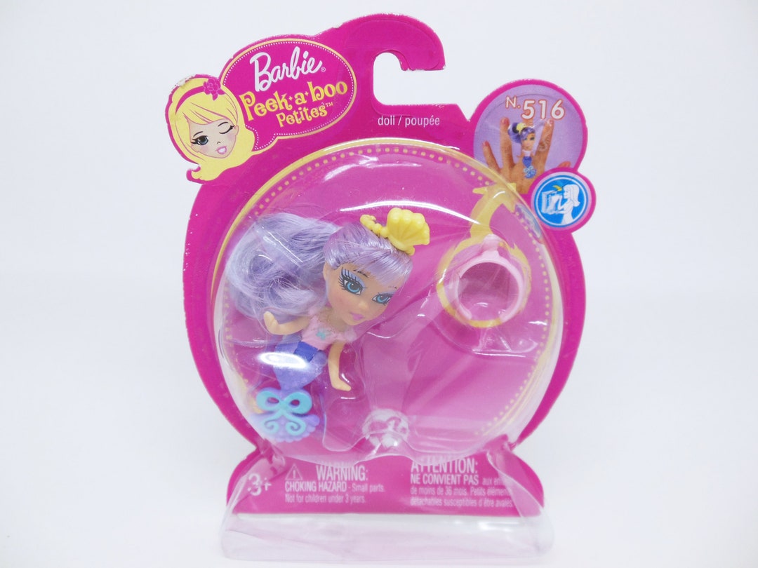Barbie Petites Club Peek A Boo Petites #516 Mini Purple Mermaid Ring ...