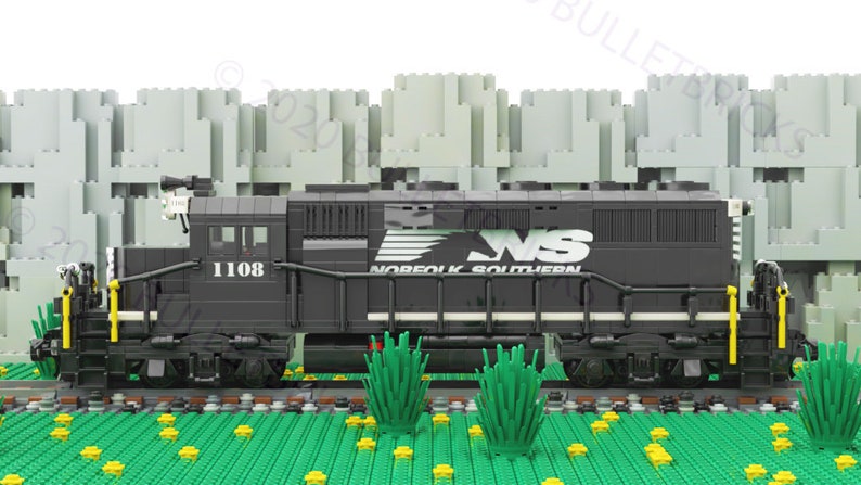 Custom LEGO Train Moc Engine Norfolk Southern EMD GP-40 8 Wide | Etsy