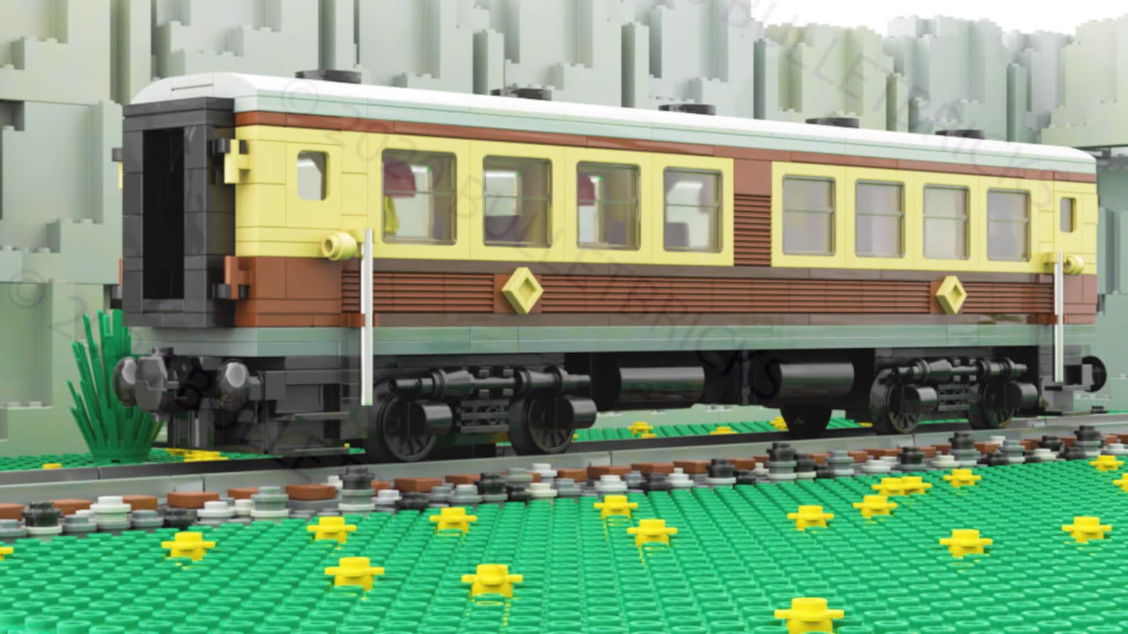 Custom Lego Train Emerald Night Passenger Car MOD 10194 6 | Etsy