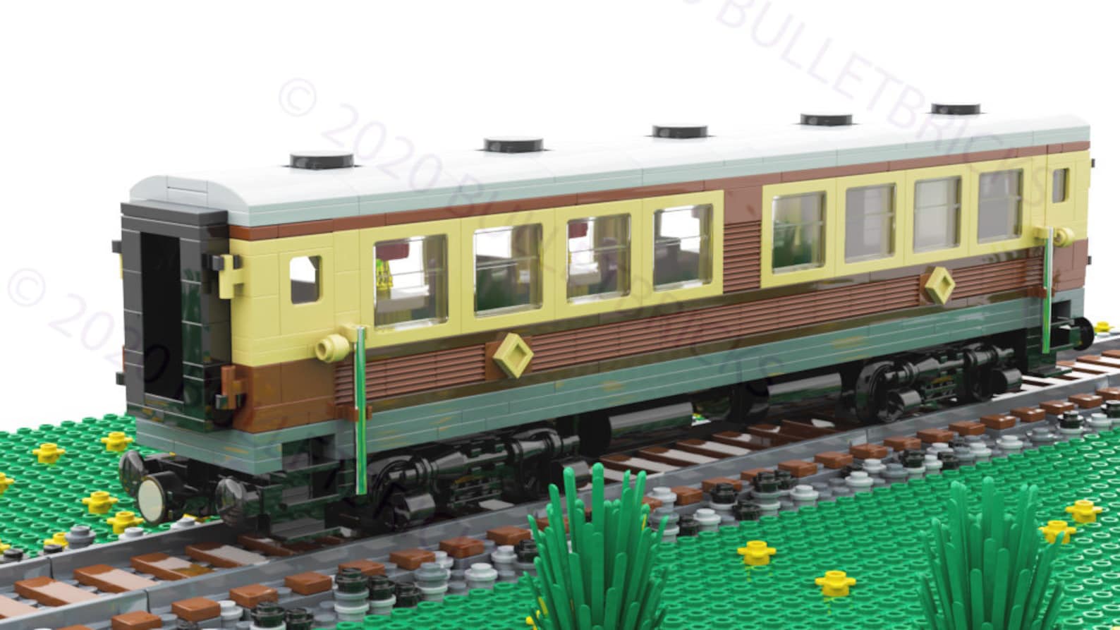 Custom Lego Train Emerald Night Passenger Car MOD 10194 6 | Etsy