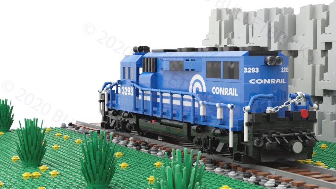 Custom Lego Train MOC Engine Conrail EMD GP-40 8 Wide | Etsy