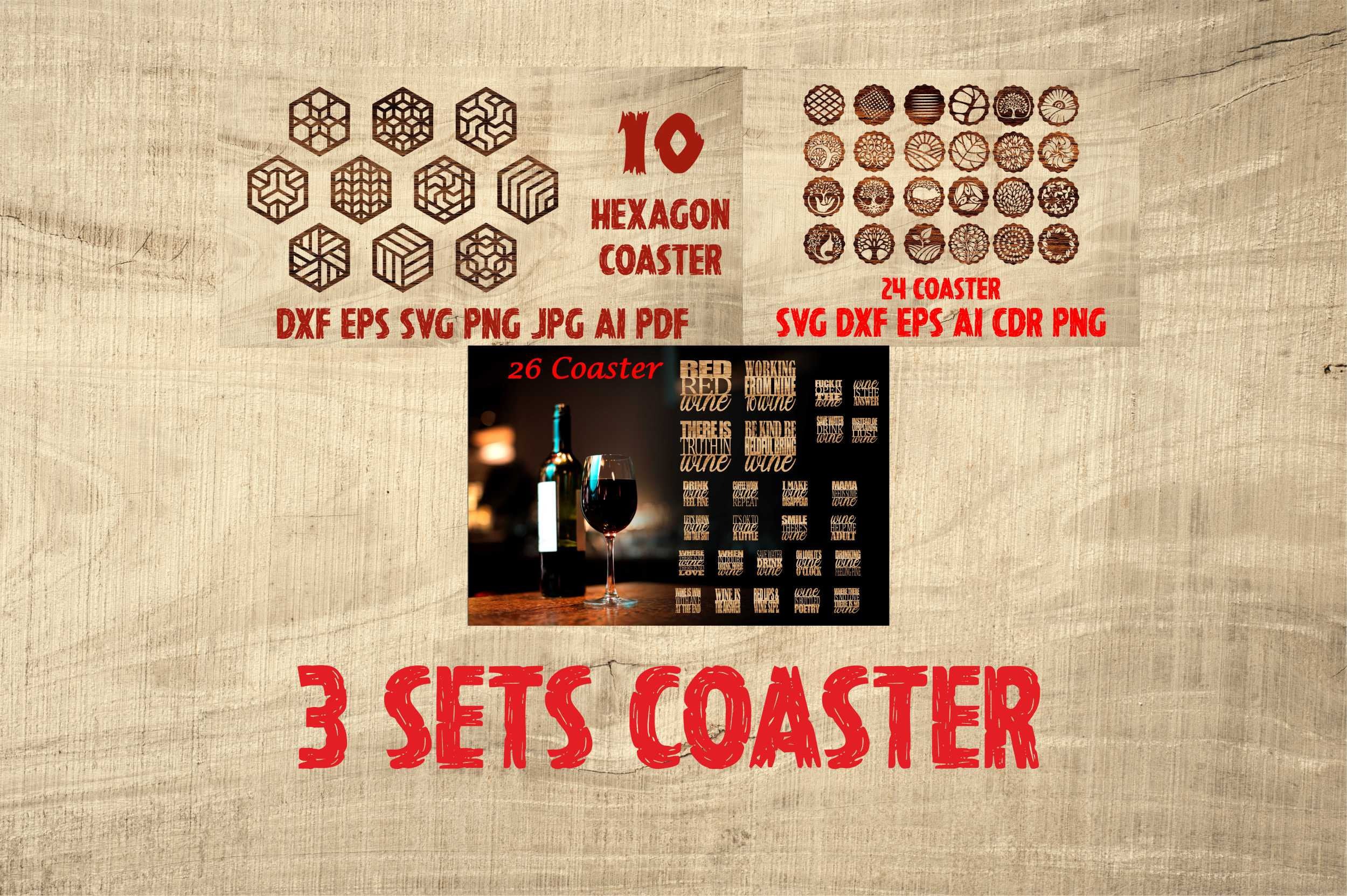 Coaster Svg Bundle, Drink Coaster Svg, Wine Saying Svg, Beer Quote Svg ...