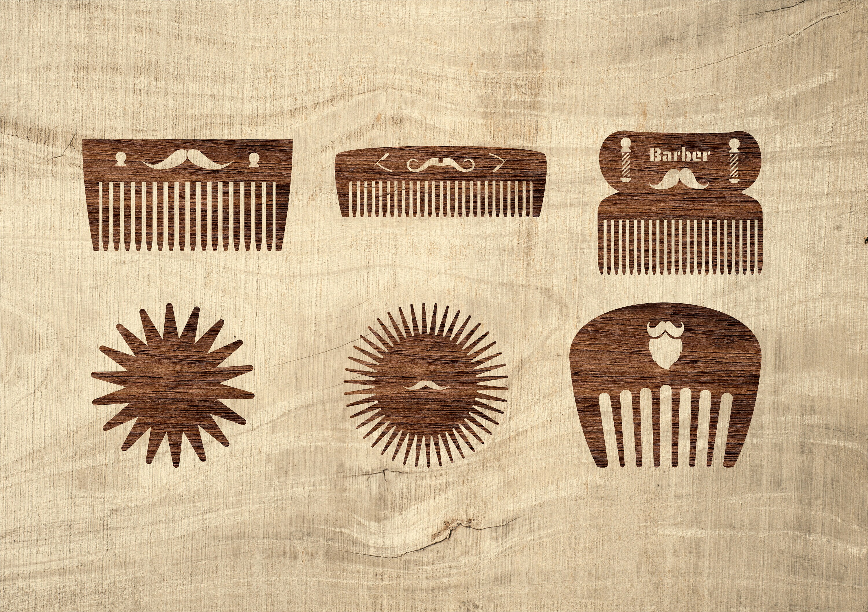 Hair Combs Bundle, Beard Combs, Combs Svg Dxf Files for Laser Hair ...