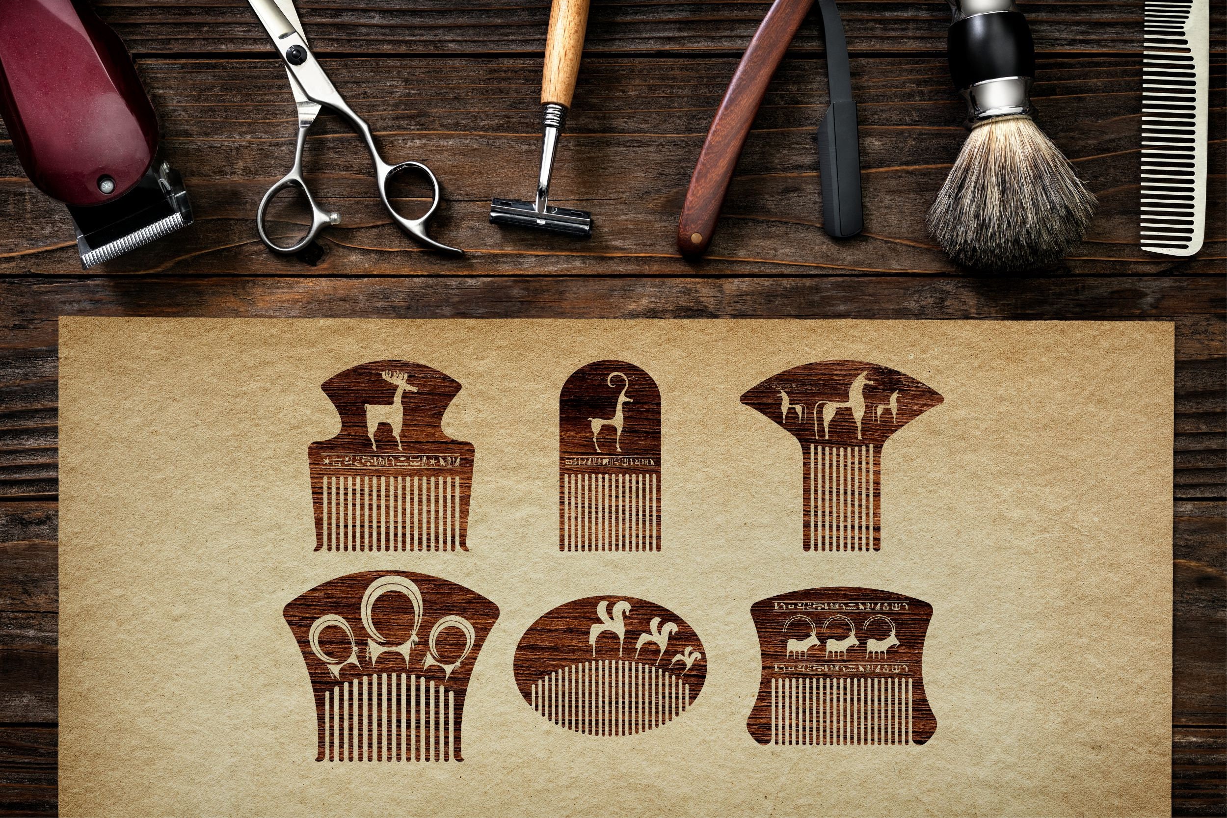 Beard Combs Svg, Hair Combs, Combs Svg Dxf Files for Laser, Hair ...