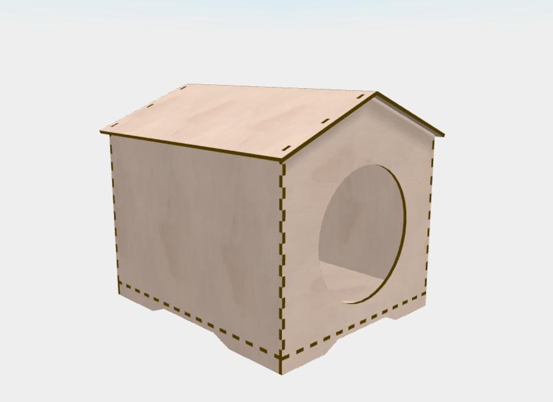 Wooden Cat House & Box Laser Cut Files | SVG, DXF, CDR, Cnc Templates ...