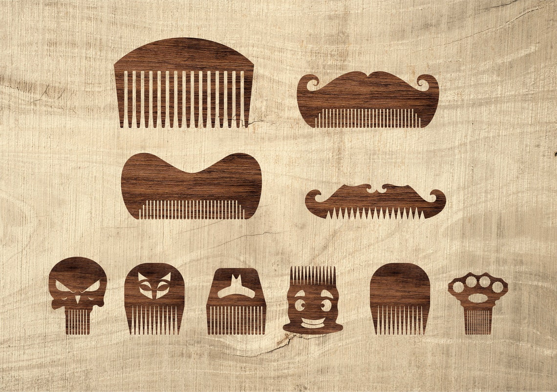 Beard Combs Svg, Hair Combs, Combs Svg Dxf Files for Laser, Hair ...