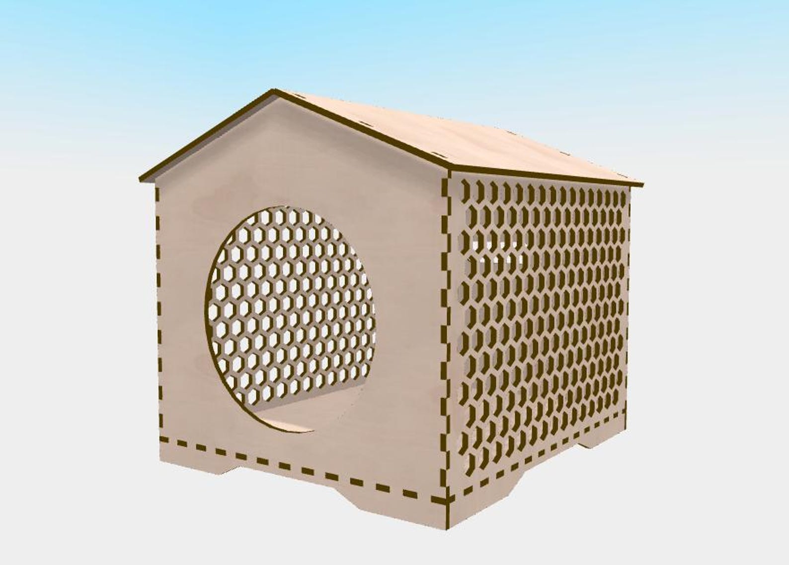 Wooden Cat House & Box Laser Cut Files | SVG, DXF, CDR, Cnc Templates ...