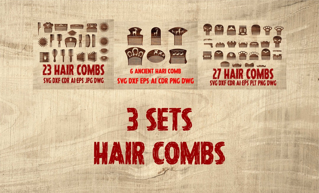 Beard Combs Svg, Hair Combs, Combs Svg Dxf Files for Laser, Hair ...