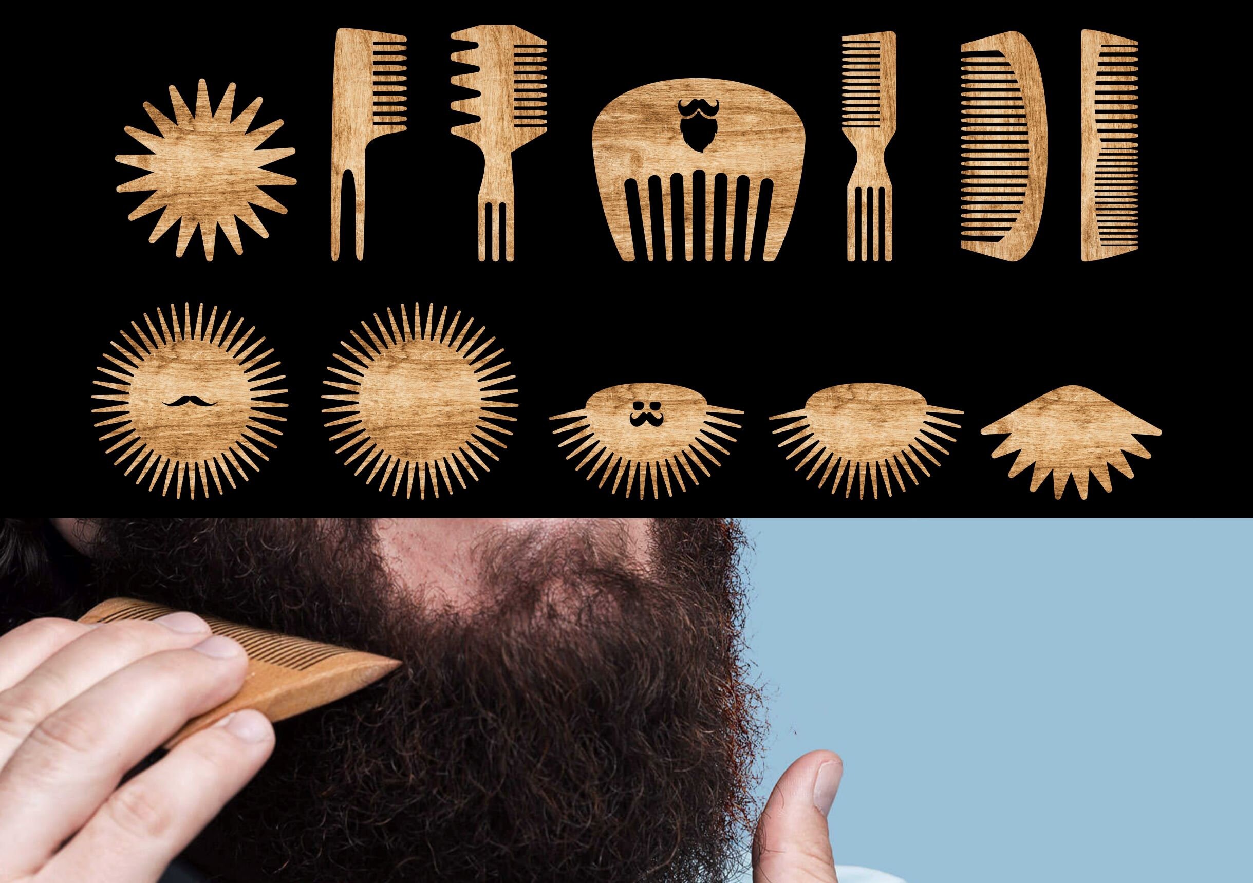 Hair Combs Bundle Beard Combs Combs Svg Dxf Files for Laser - Etsy