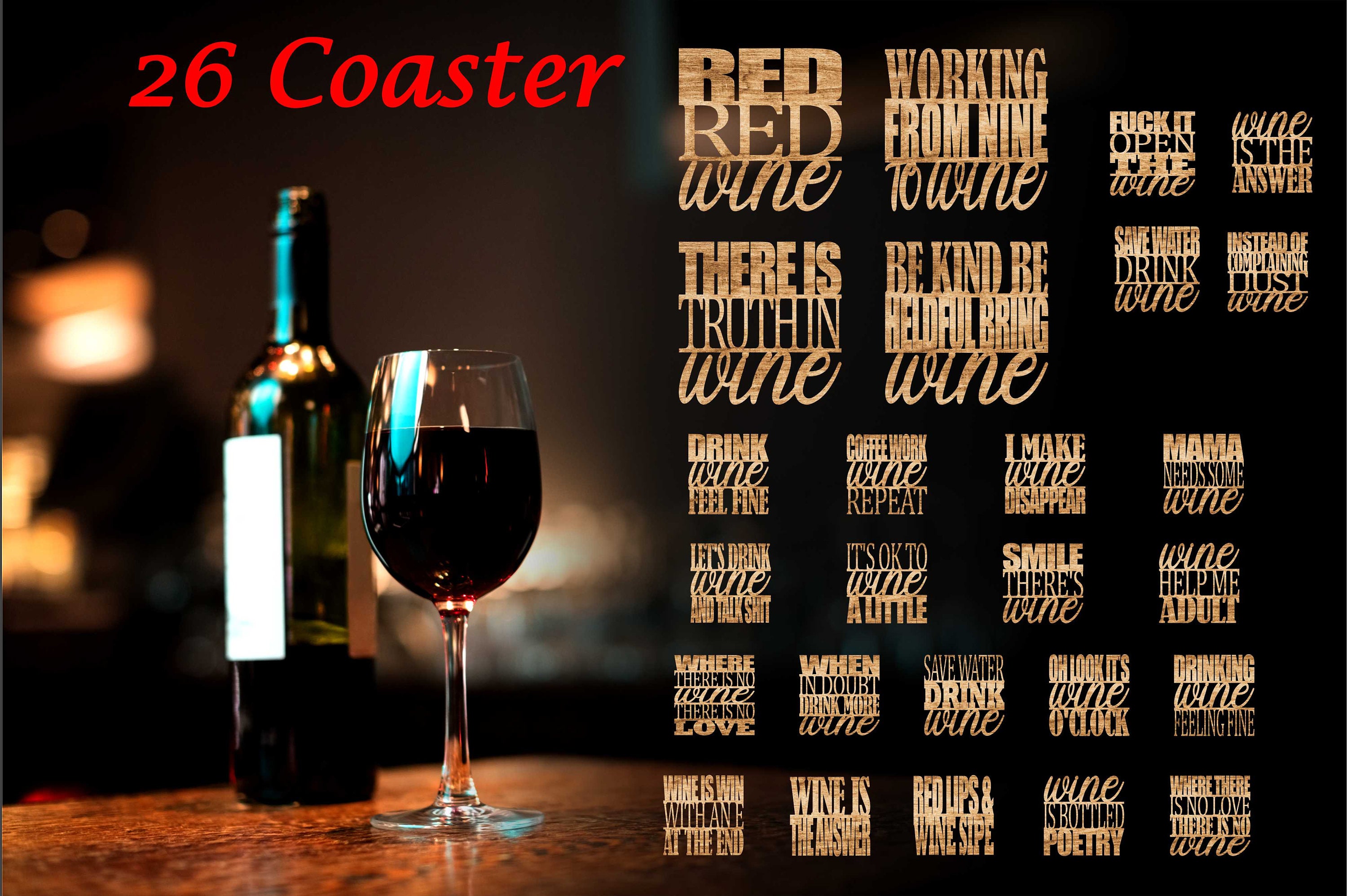 Coaster Svg Bundle, Drink Coaster Svg, Wine Saying Svg, Beer Quote Svg ...