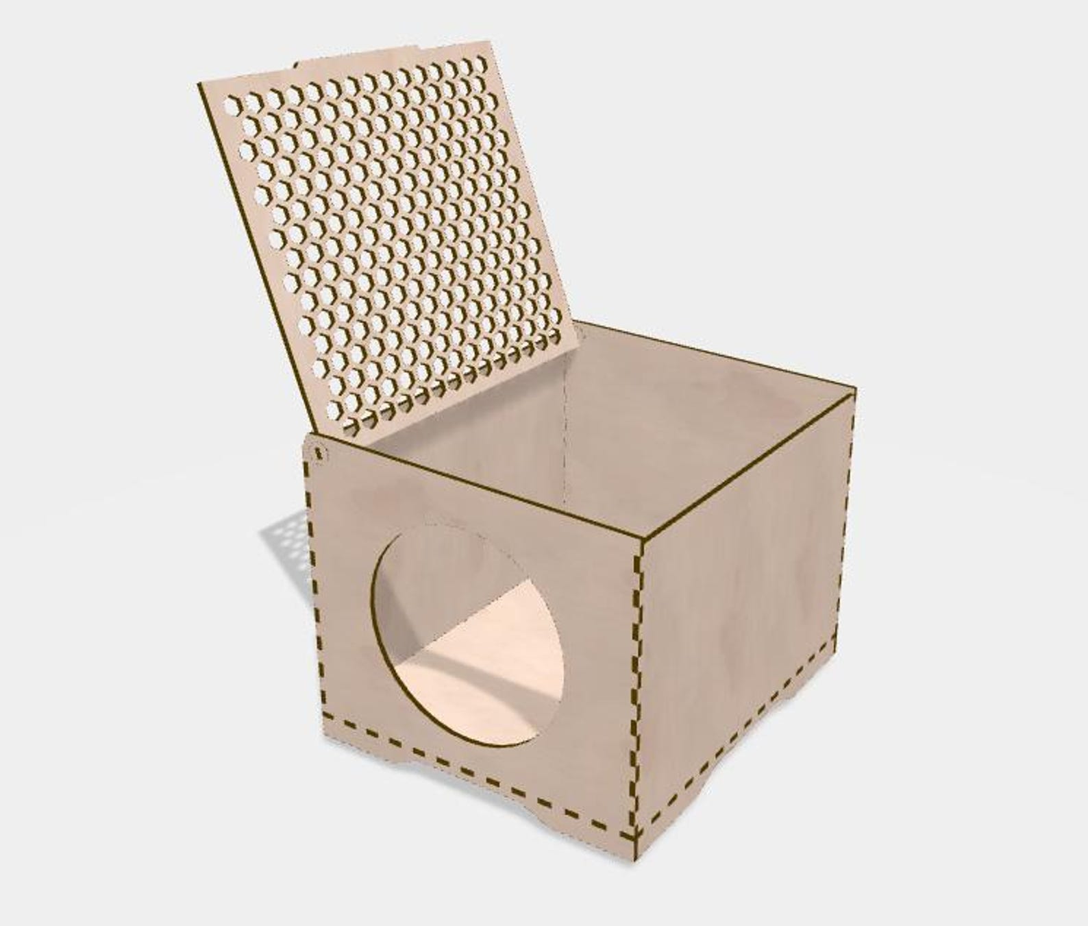 Wooden Cat House & Box Laser Cut Files | SVG, DXF, CDR, Cnc Templates ...
