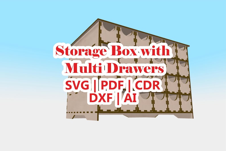 Laser Cut Wooden Drawer Box Minimalist Multi-drawer Organizer for Home ...