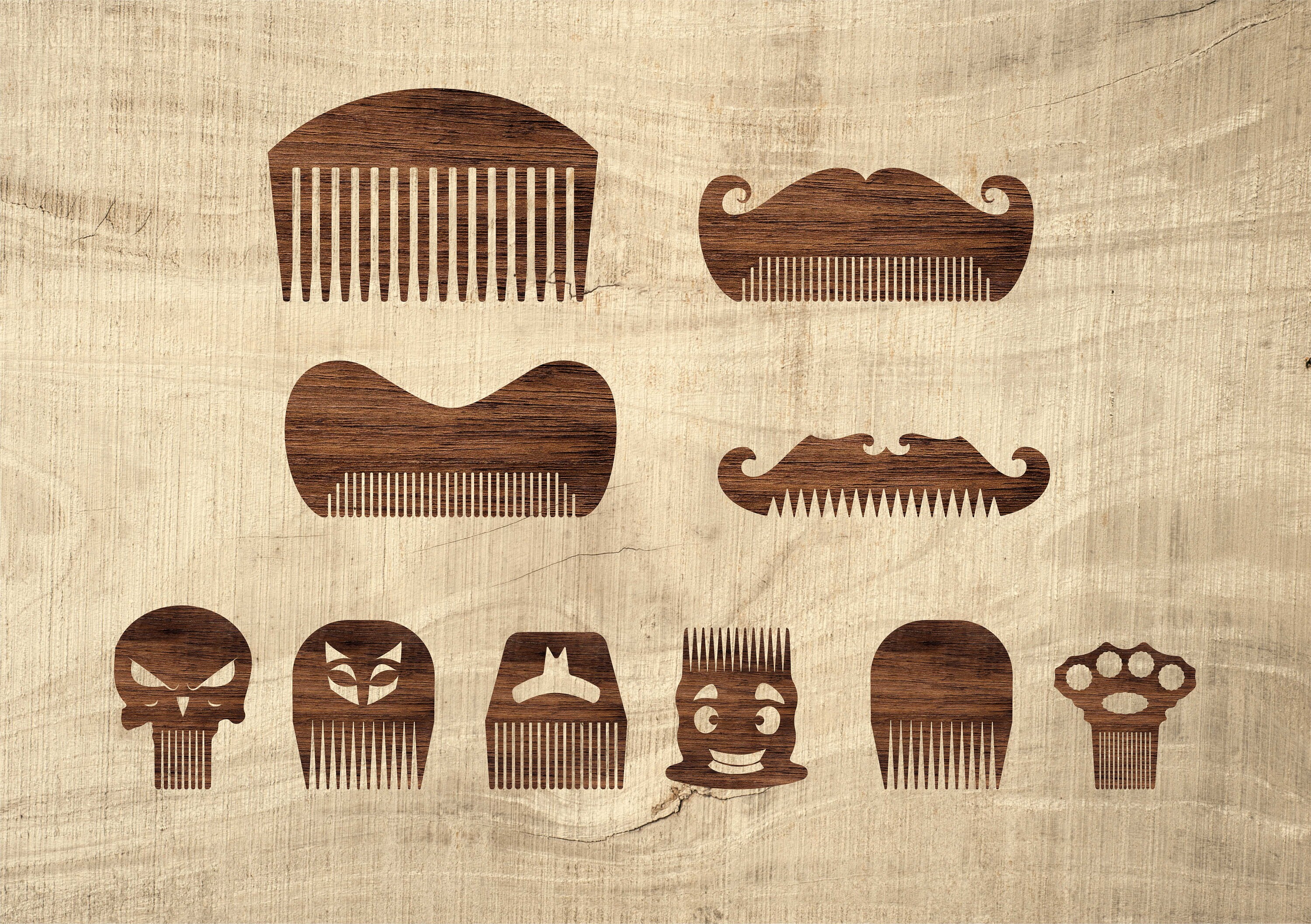 Beard Combs Svg, Hair Combs, Combs Svg Dxf Files for Laser, Hair ...