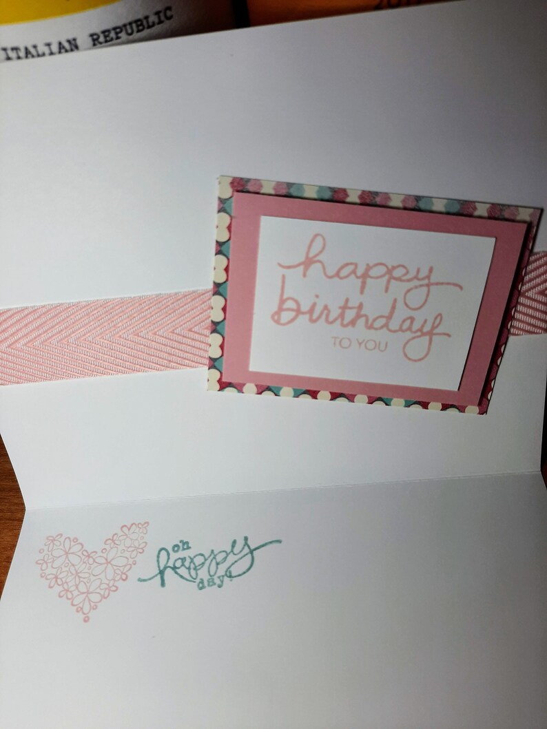 Floral Pink Happy Birthday Card Pink Happy Birthday Card | Etsy