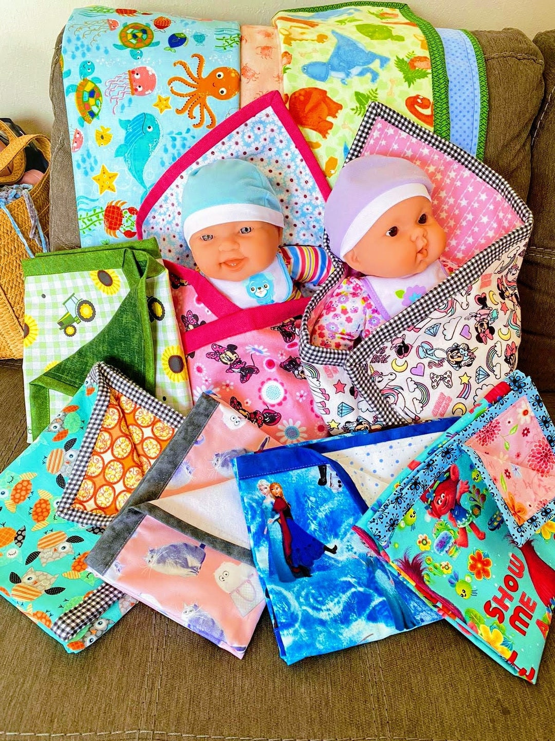 Adorable Doll Blankets | Baby Car Seat Snuggly| Elsa, Owls, Minnie ...