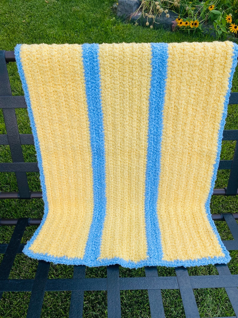 Hand Crocheted Terryspun Soft Cuddly Baby Blanket / Baby Bath - Etsy