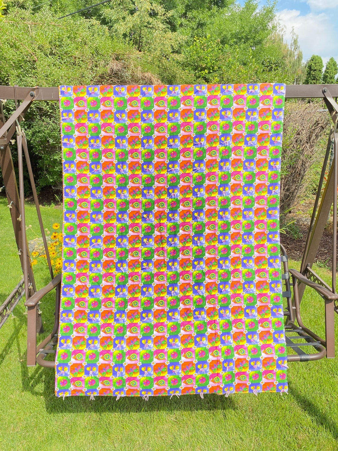 Girl Quillow Blanket - Hand Tied Quillow Blanket - Cotton Top/flannel ...