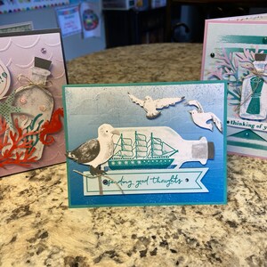 3 Card Set / Sending Good Thoughts Ocean Cards / 2 Birthday Card / 1 ...