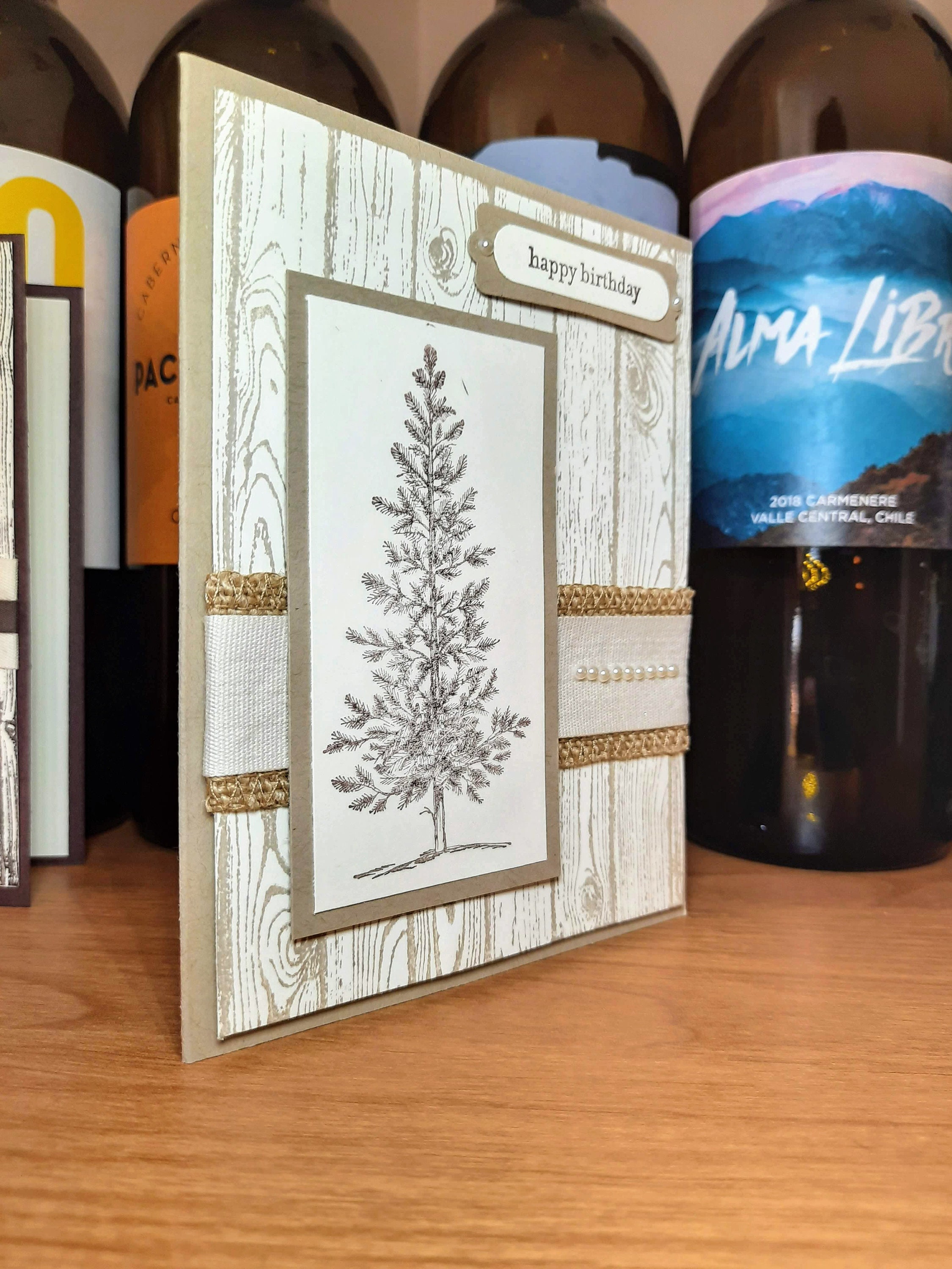 Happy Birthday Tree and Wood Plank Natural Looking Birthday Card ...