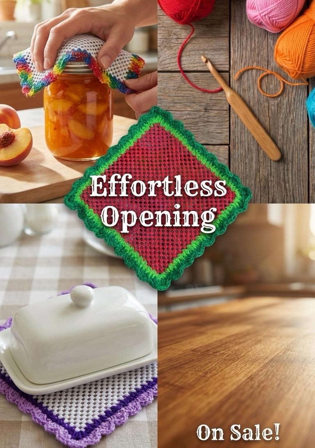 Crocheted Jar Openers / Grip Texture to Assist You in Opening Jars / - Etsy