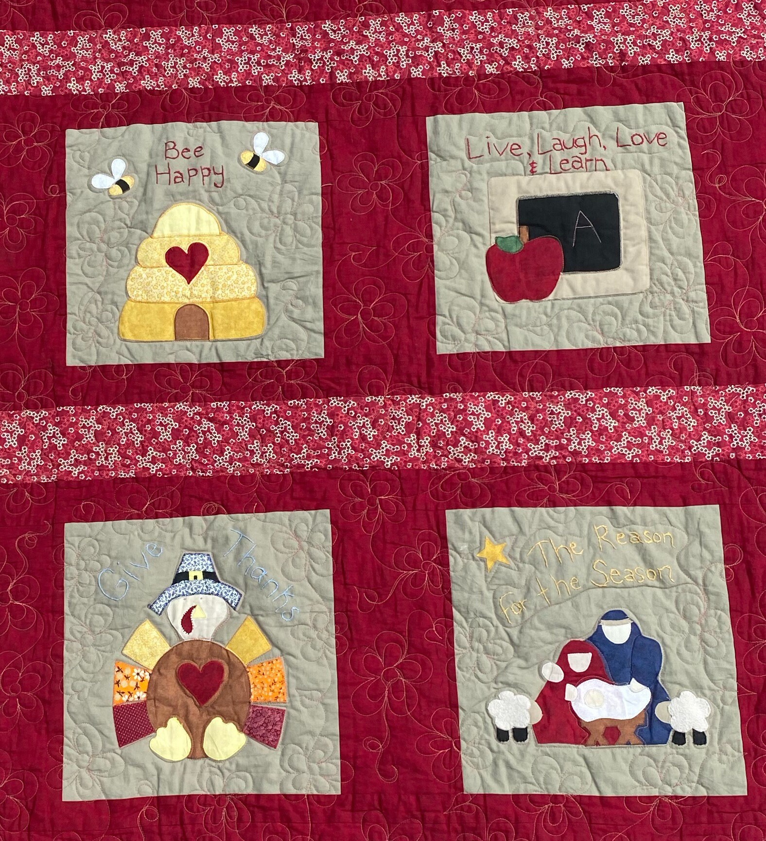 Ornamental Needlework Patchwork Quilt-Hand Appliqué-12 Month | Etsy