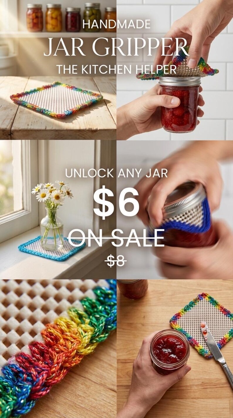 Crocheted Jar Openers / Grip Texture to Assist You in Opening Jars / - Etsy