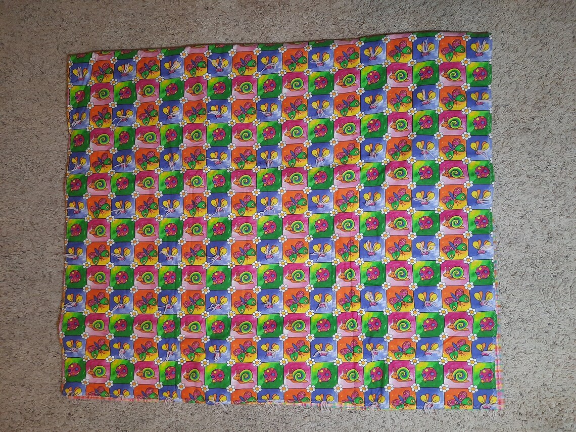 Girl Quillow Blanket Hand Tied Quillow Blanket Cotton | Etsy