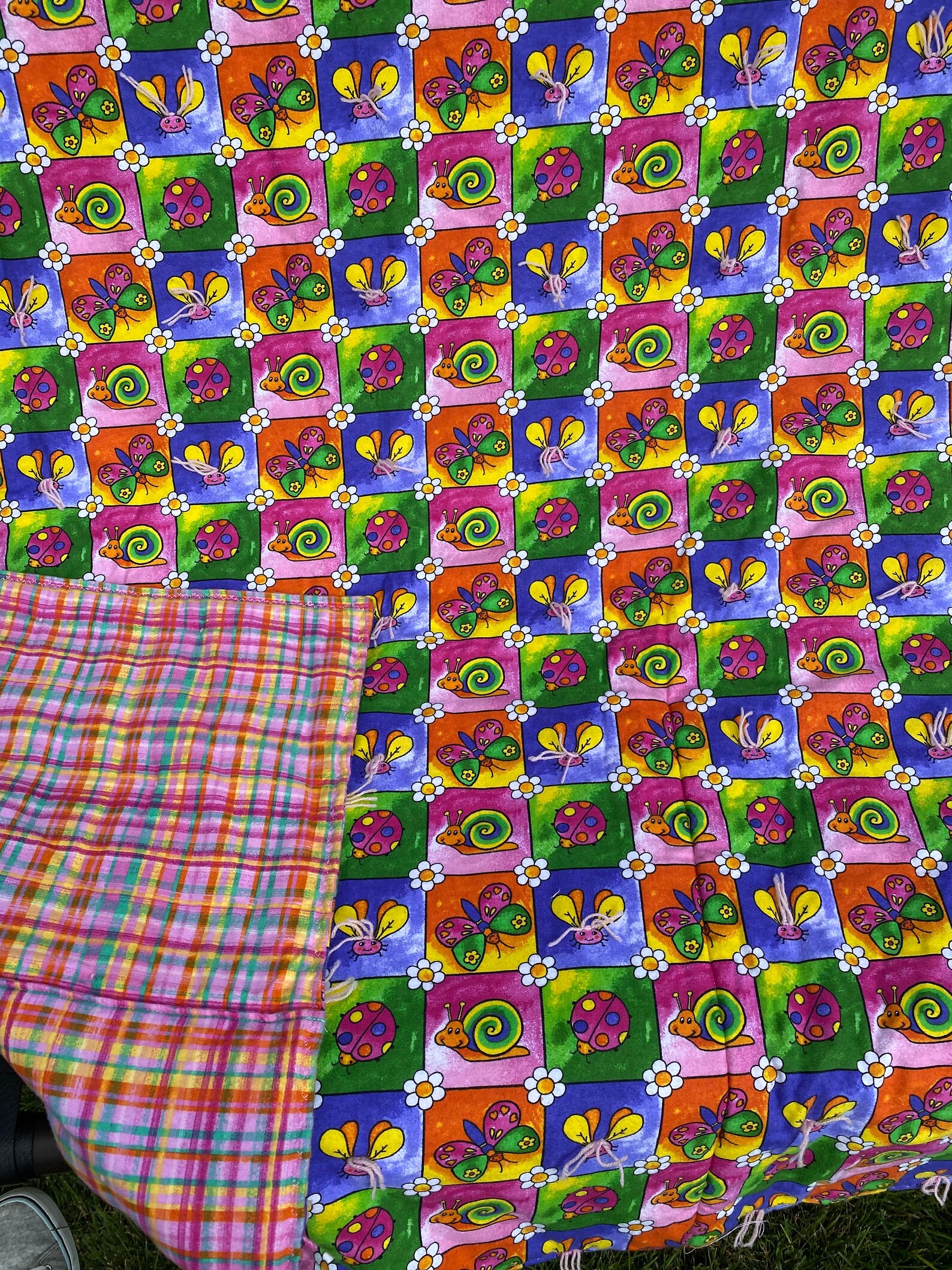Girl Quillow Blanket - Hand Tied Quillow Blanket - Cotton Top/flannel ...