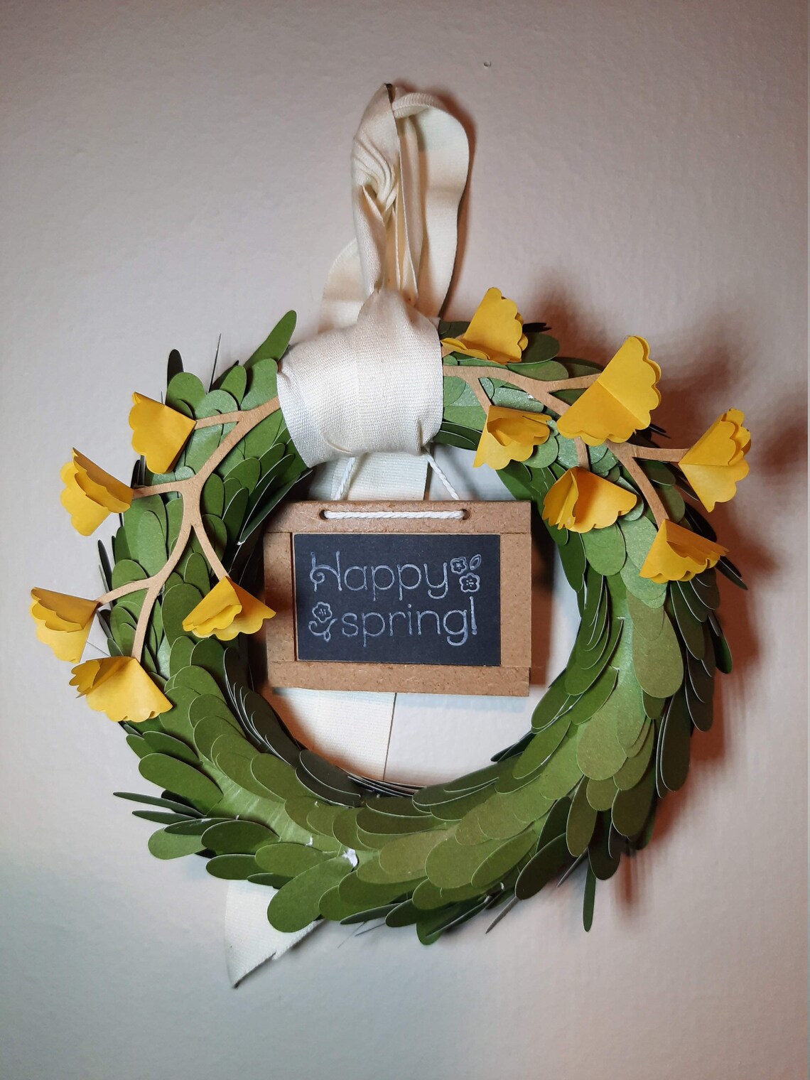 Happy Spring! Stampin' Up! Mini Handmade Wreath, Mini Chalkboard With ...