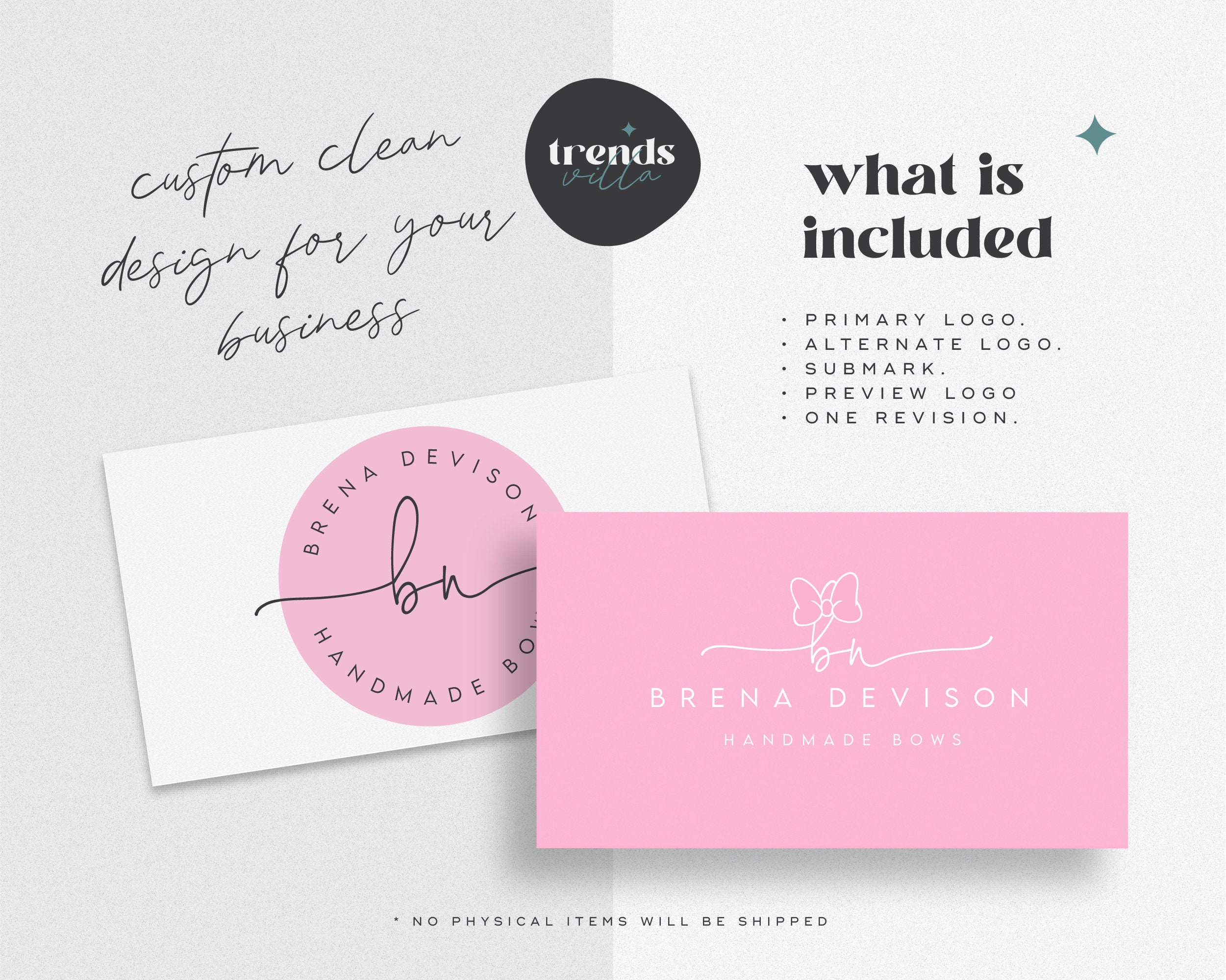 Bow Logo Design, Handmade Bow Logo, Premade Logo Branding Package ...