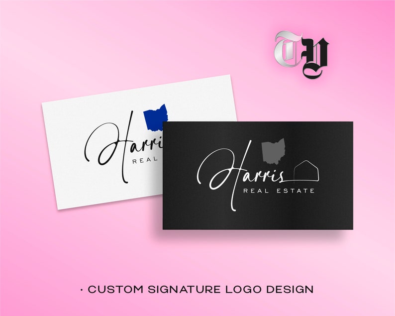 Realtor Signature Logo, Map State Logo, Real Estate Handwritten Logo ...