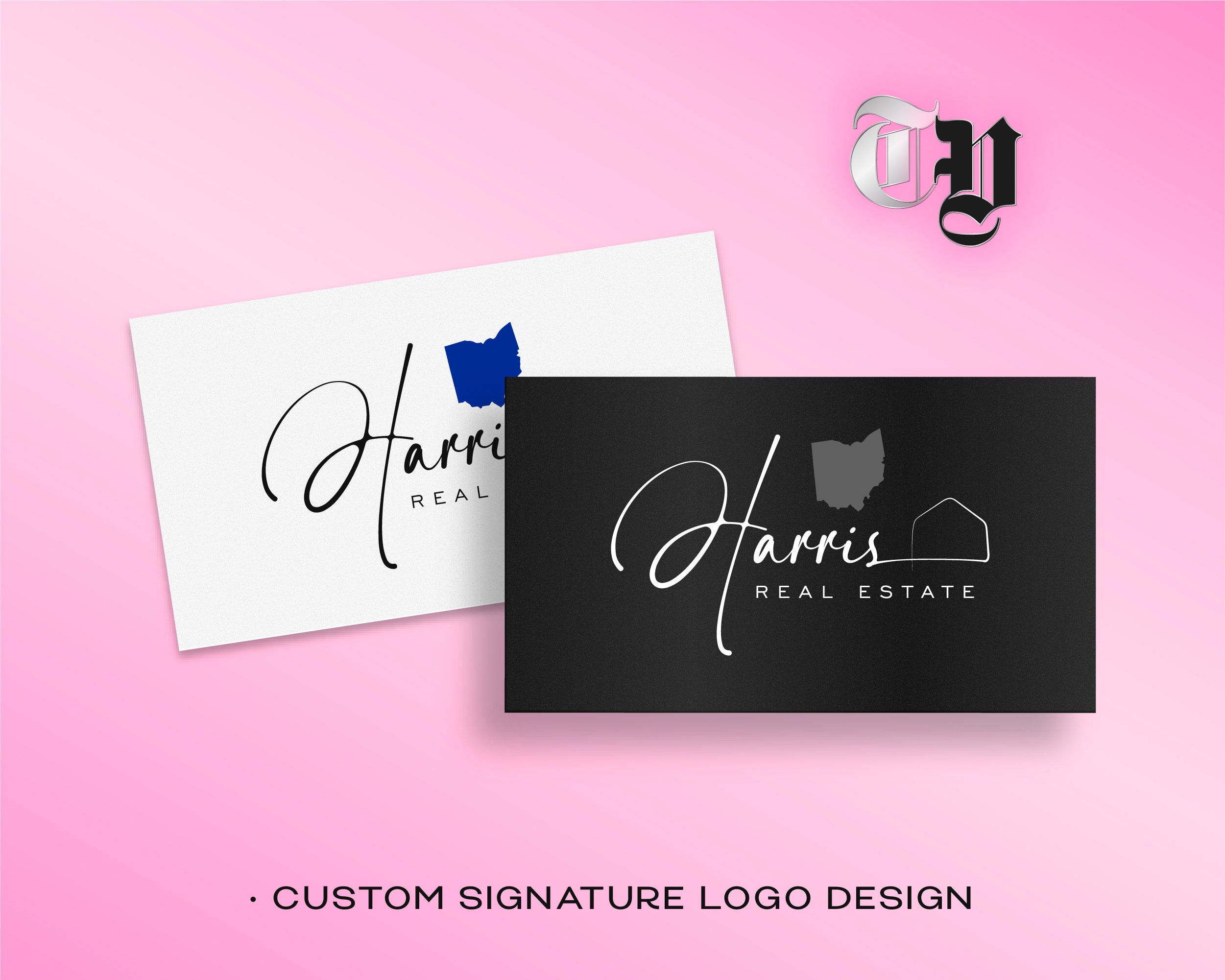 Realtor Signature Logo, Map State Logo, Real Estate Handwritten Logo ...