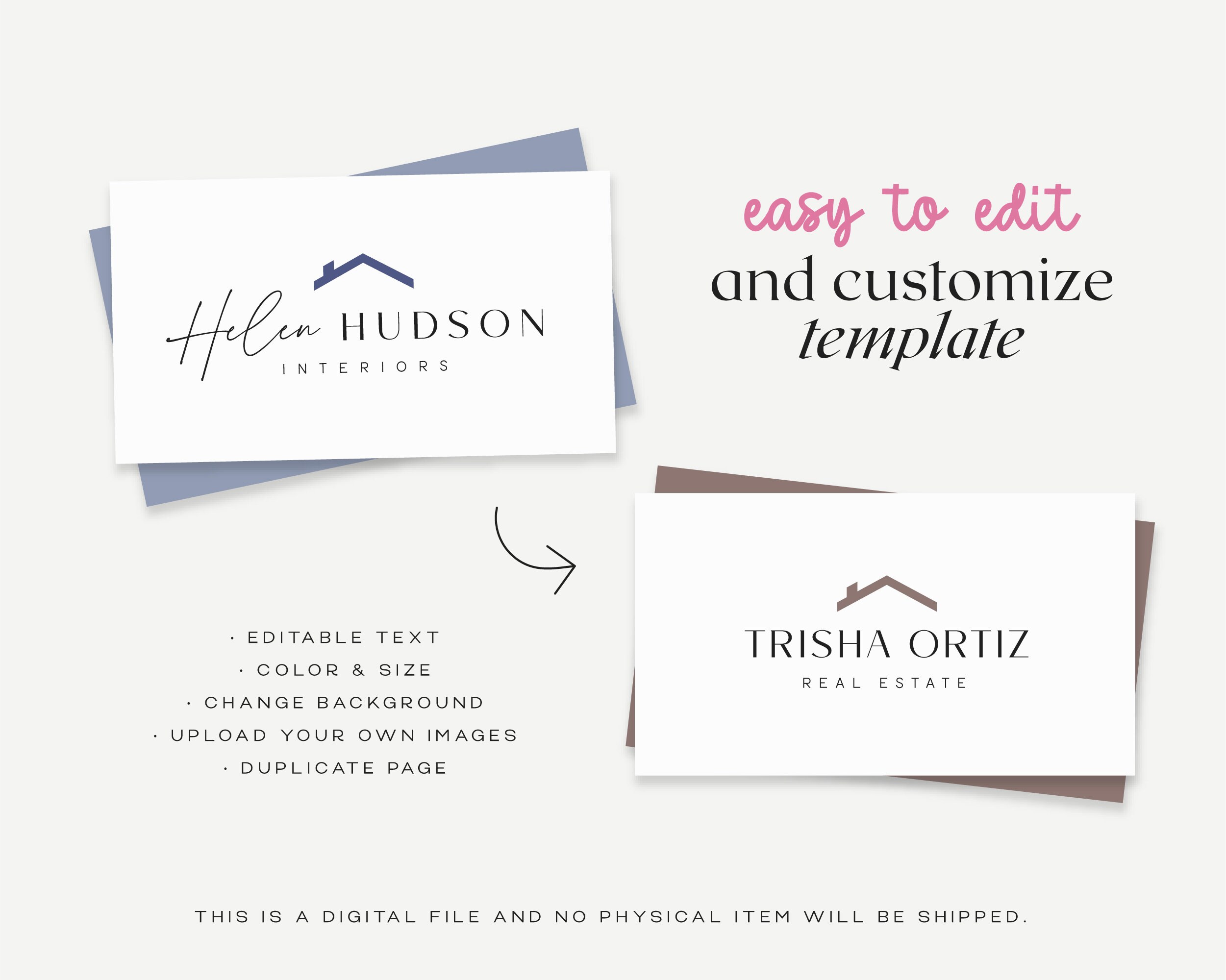 Editable Logo Designs DIY House Logo Circle Realtor Logo - Etsy