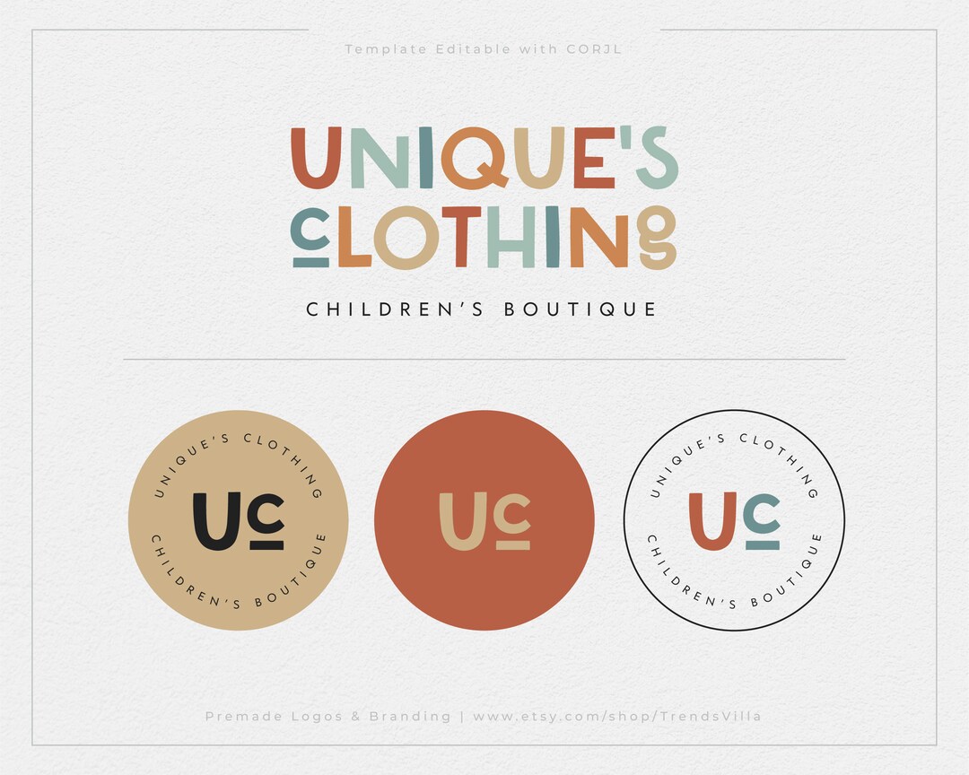 Children's Boutique Logo Editable Logo Designs DIY Kids - Etsy