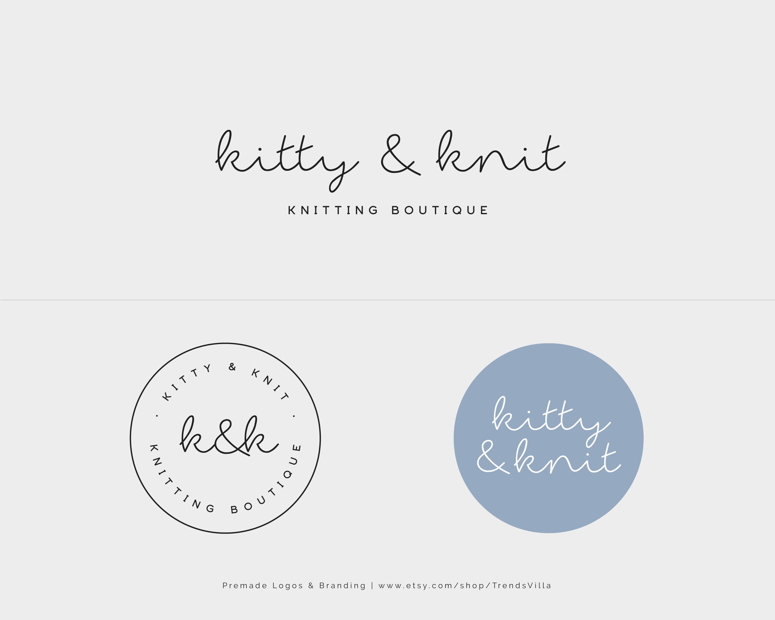 Knitting Logo, Handmade Studio Logo, Yarn Logo, Crochet Logo, Branding ...