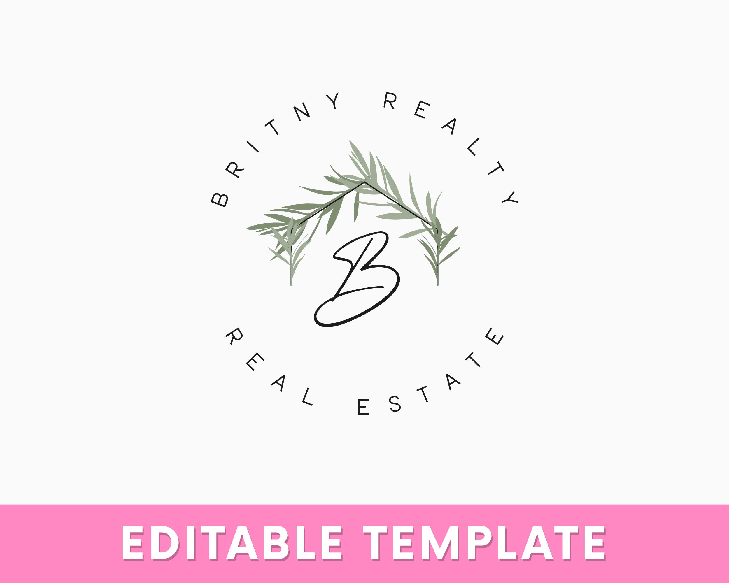 Editable Logo Design, Realtor Logo Template, Branch Real Estate Logo ...