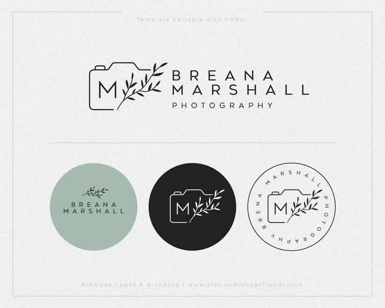 Photography Logo Camera Logo Design Watermark Logo Initials - Etsy