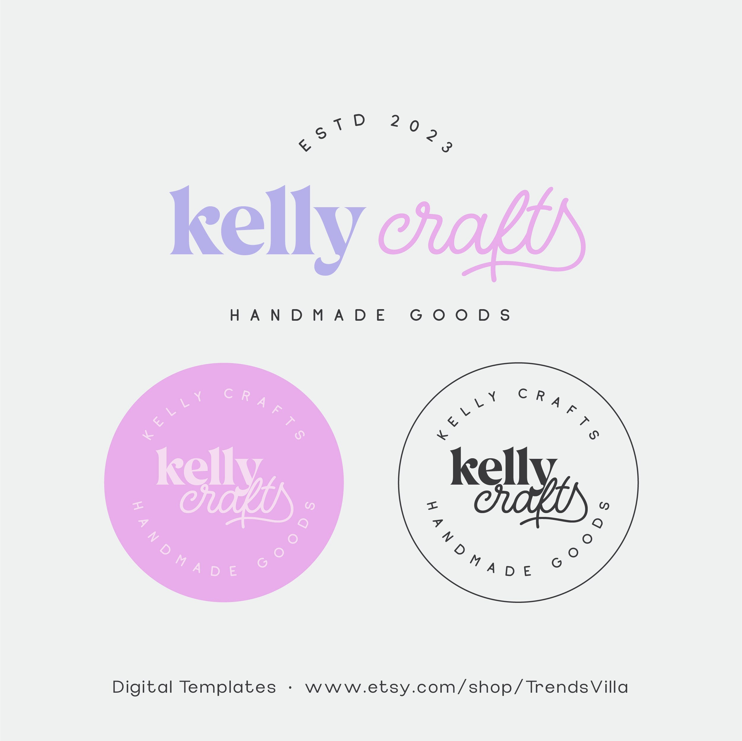 DIY Handmade Crafts Logo Template Bundle Editable Logo Modern Boho Logo ...