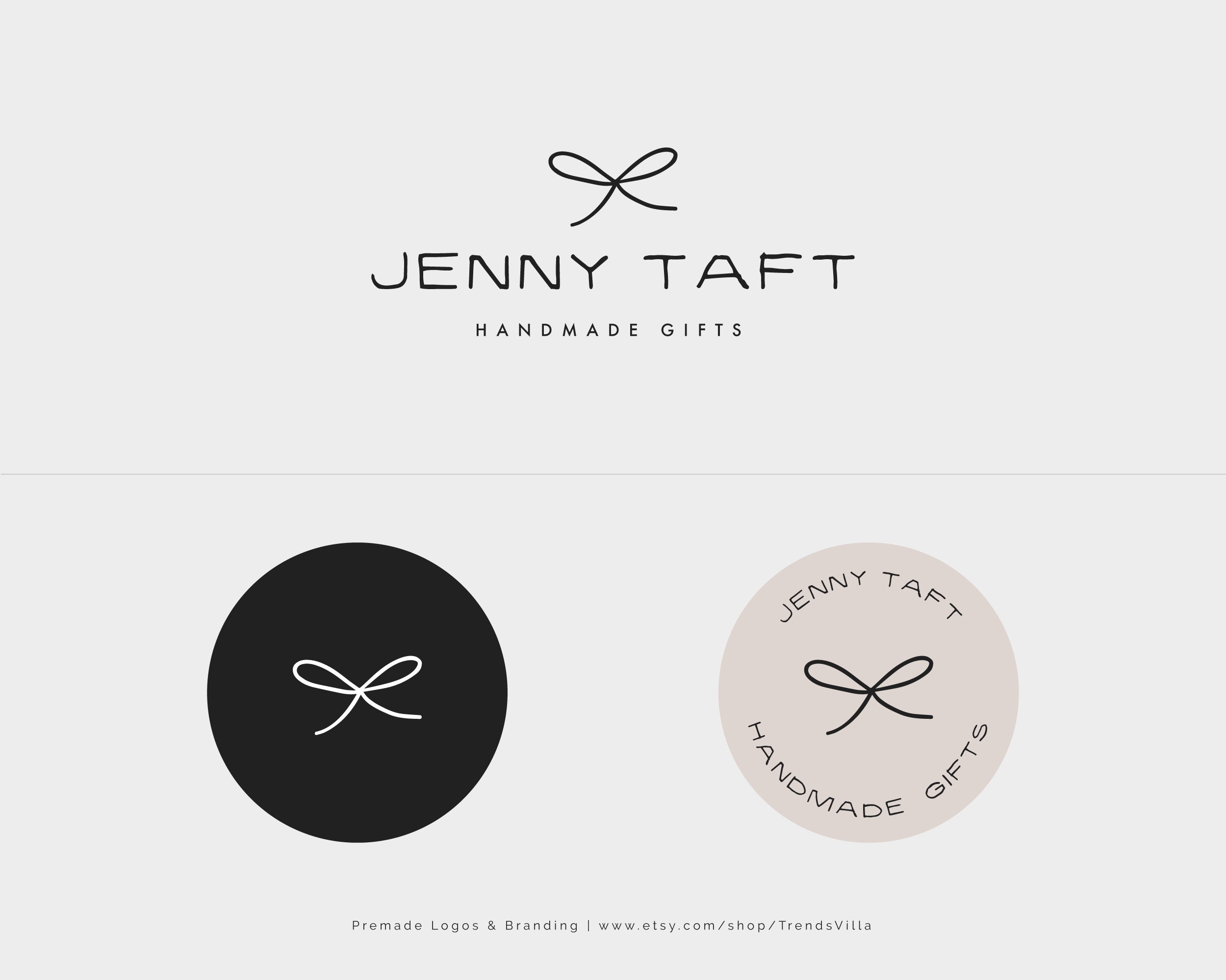 Handmade Gift Logo Bow Logo Design Premade Logo Branding - Etsy