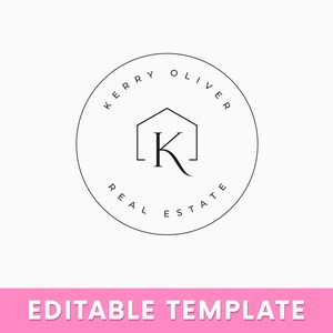 Editable Logo Design, DIY House Logo, Realtor Logo, Gold House Logo ...