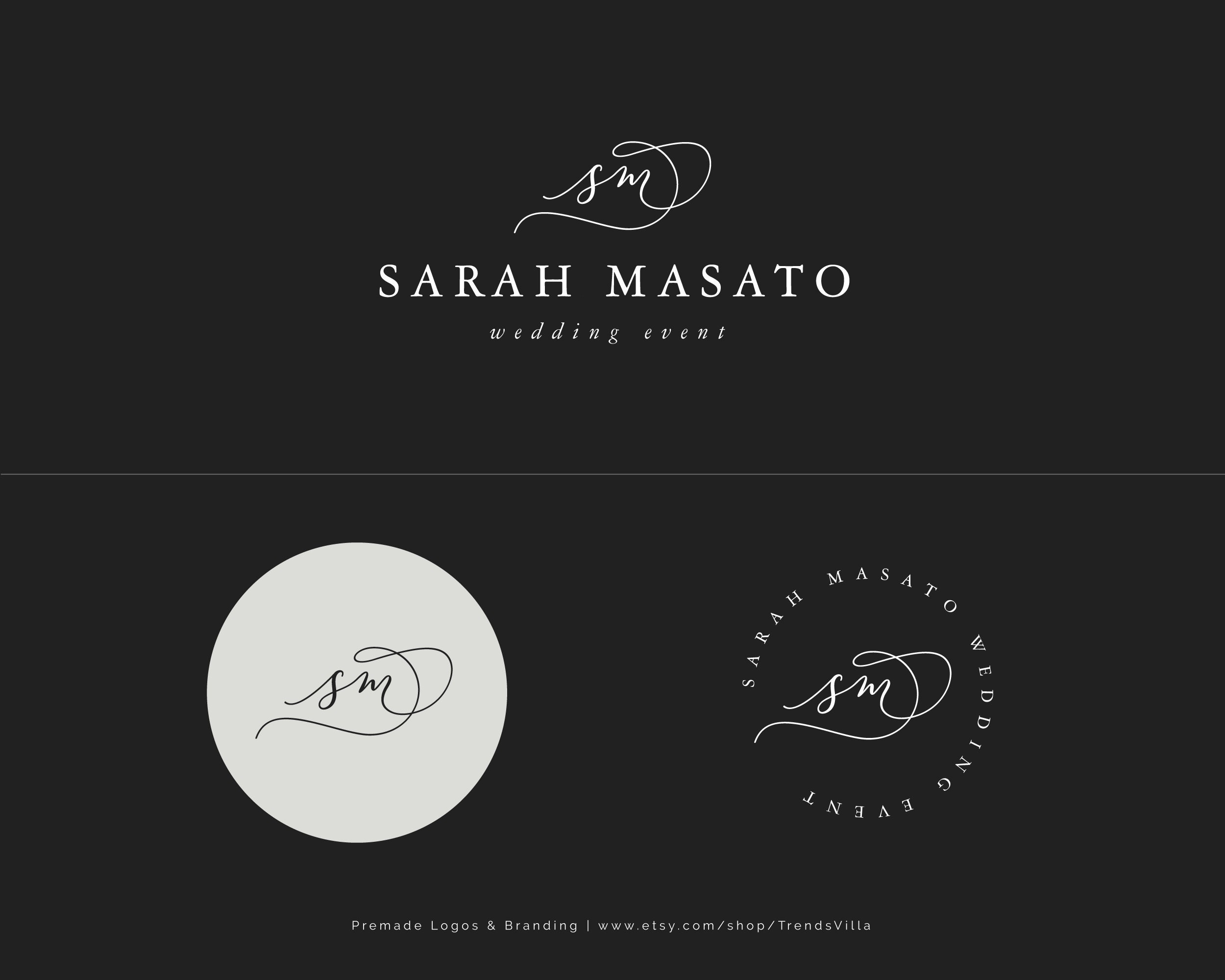 Modern Calligraphy Logo, Handwritten Script Logo, Wedding Font Logo ...