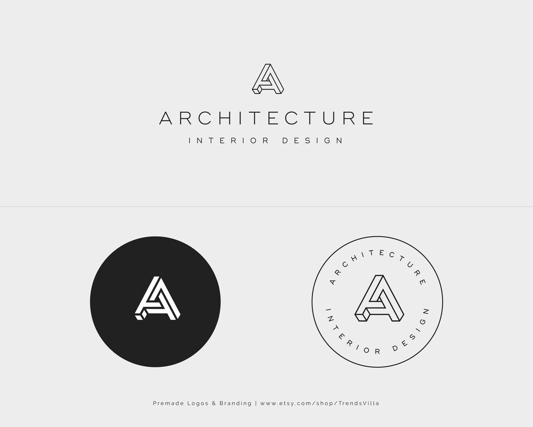 Interior Design Logo, Minimalist Logo, Elegant Logo, Text Logo, Premade ...
