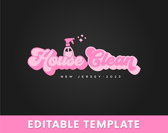 Editable Logo Designs, DIY Cleaning Service Logo, Circle Cleaning Logo ...