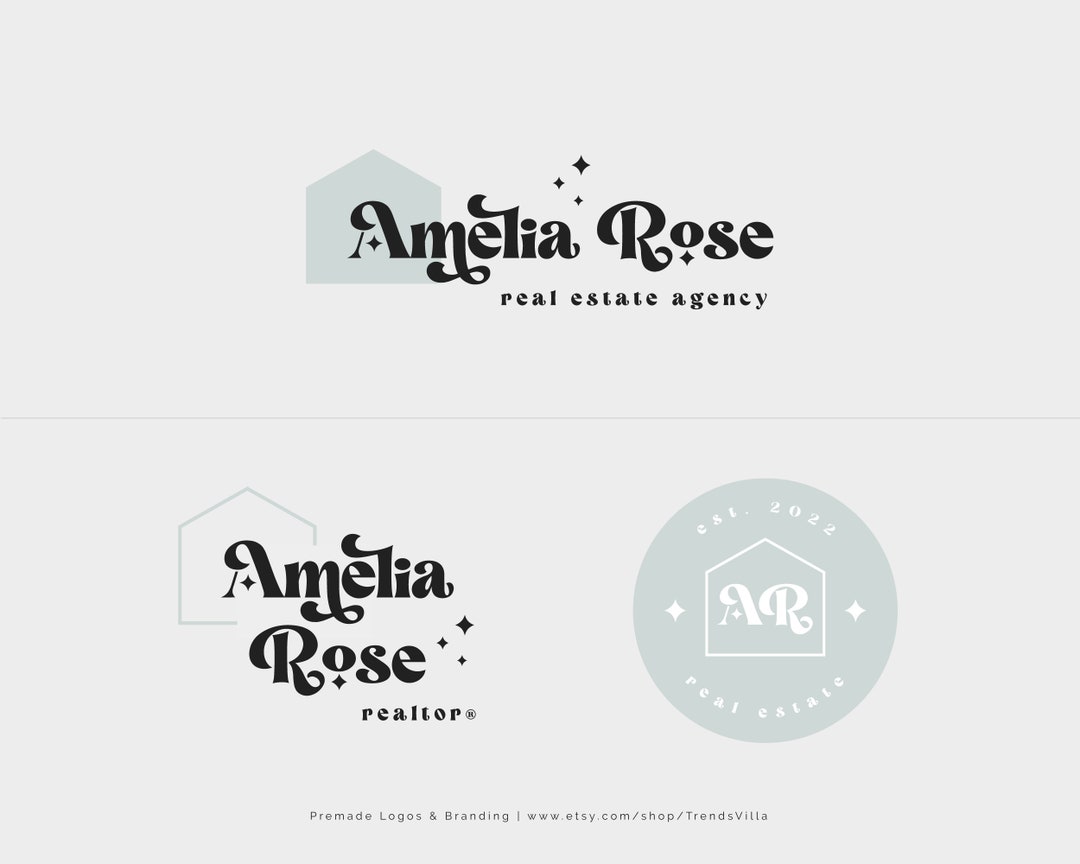Real Estate Logo Design, House Logo, Realtor Logo, Font Real Estate ...