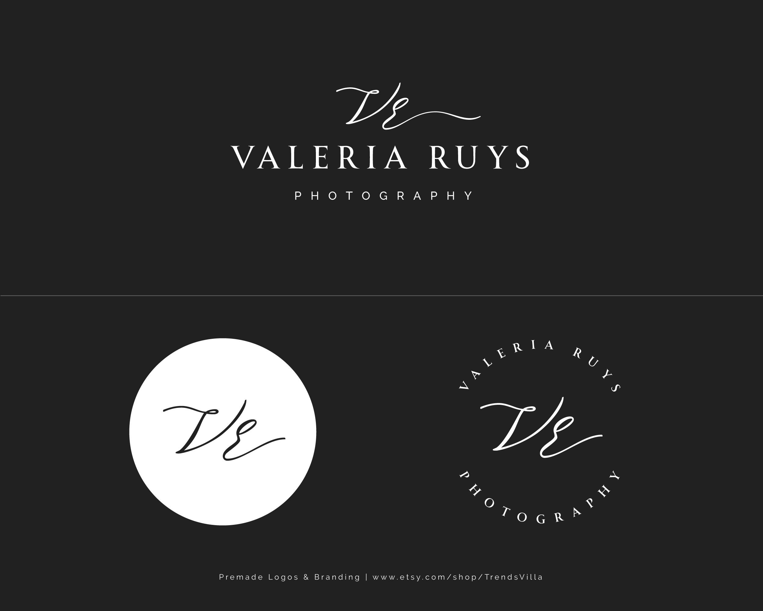Premade Logo Design, Initials Logo, Photography Logo, Name Logo, Text ...