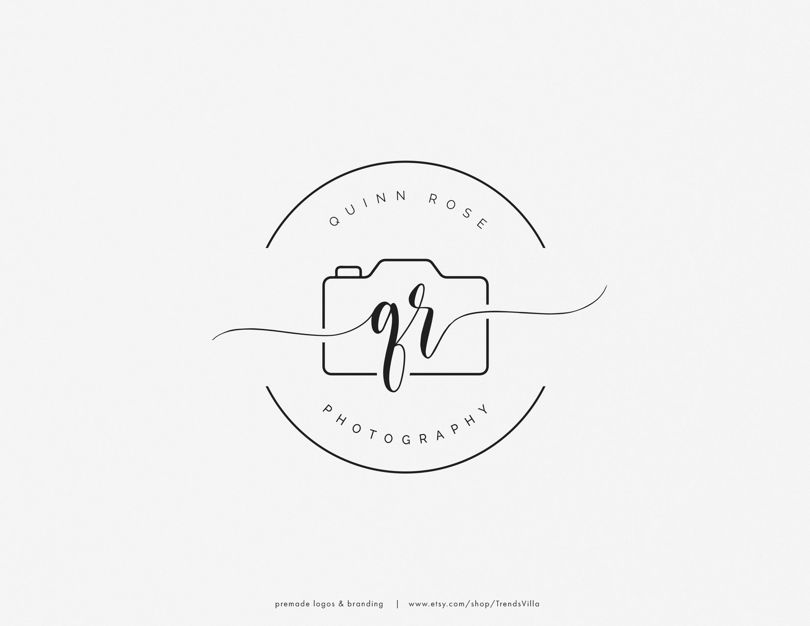 Photography Logo Circle Logo Handwritten Logo Signature - Etsy